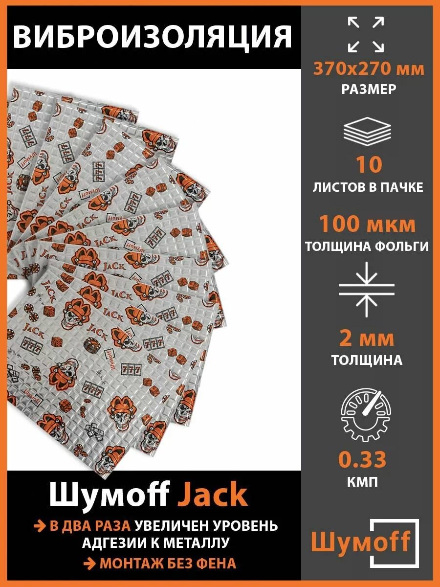 Плеяда Виброизоляция Шумофф Jack (10 листов)