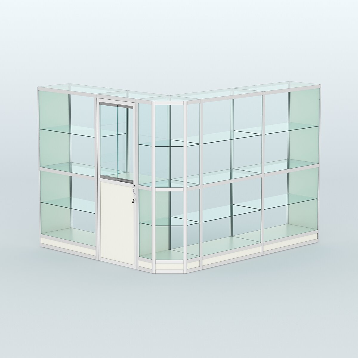 Павильон из профиля угловой №3г (5,5 кв. м), Белый