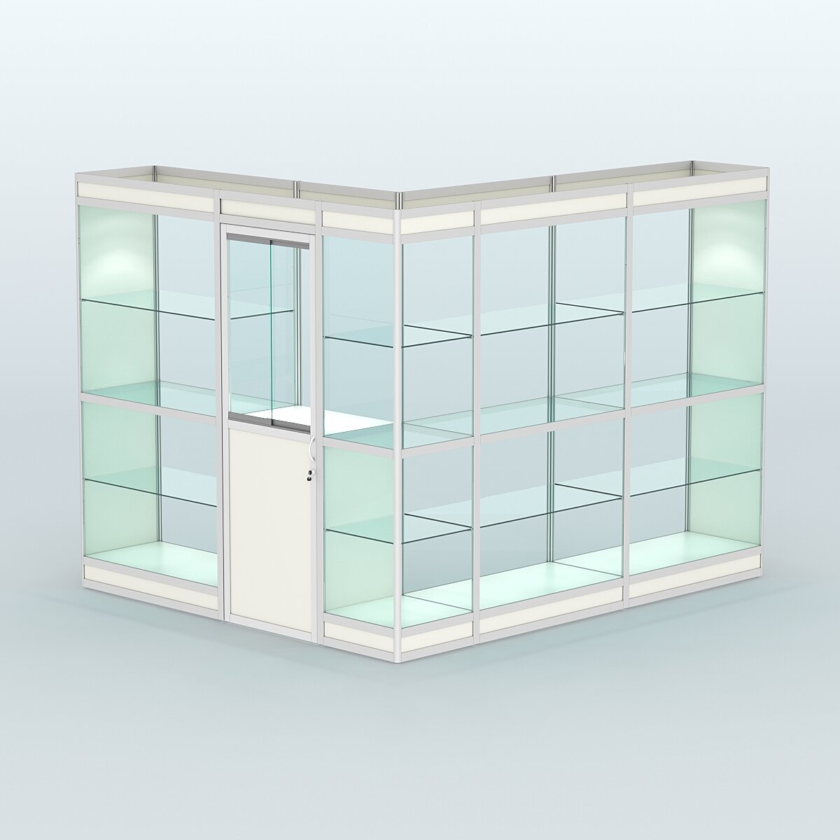 Павильон из профиля угловой №1в (5,5 кв. м), Белый