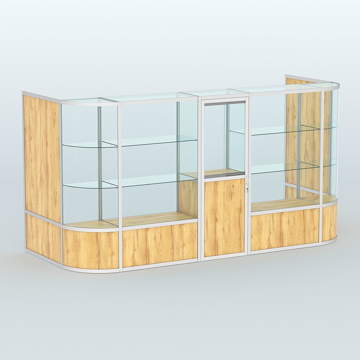 Павильон из профиля пристенный №12б (5,50 кв. м), Дуб Золотистый