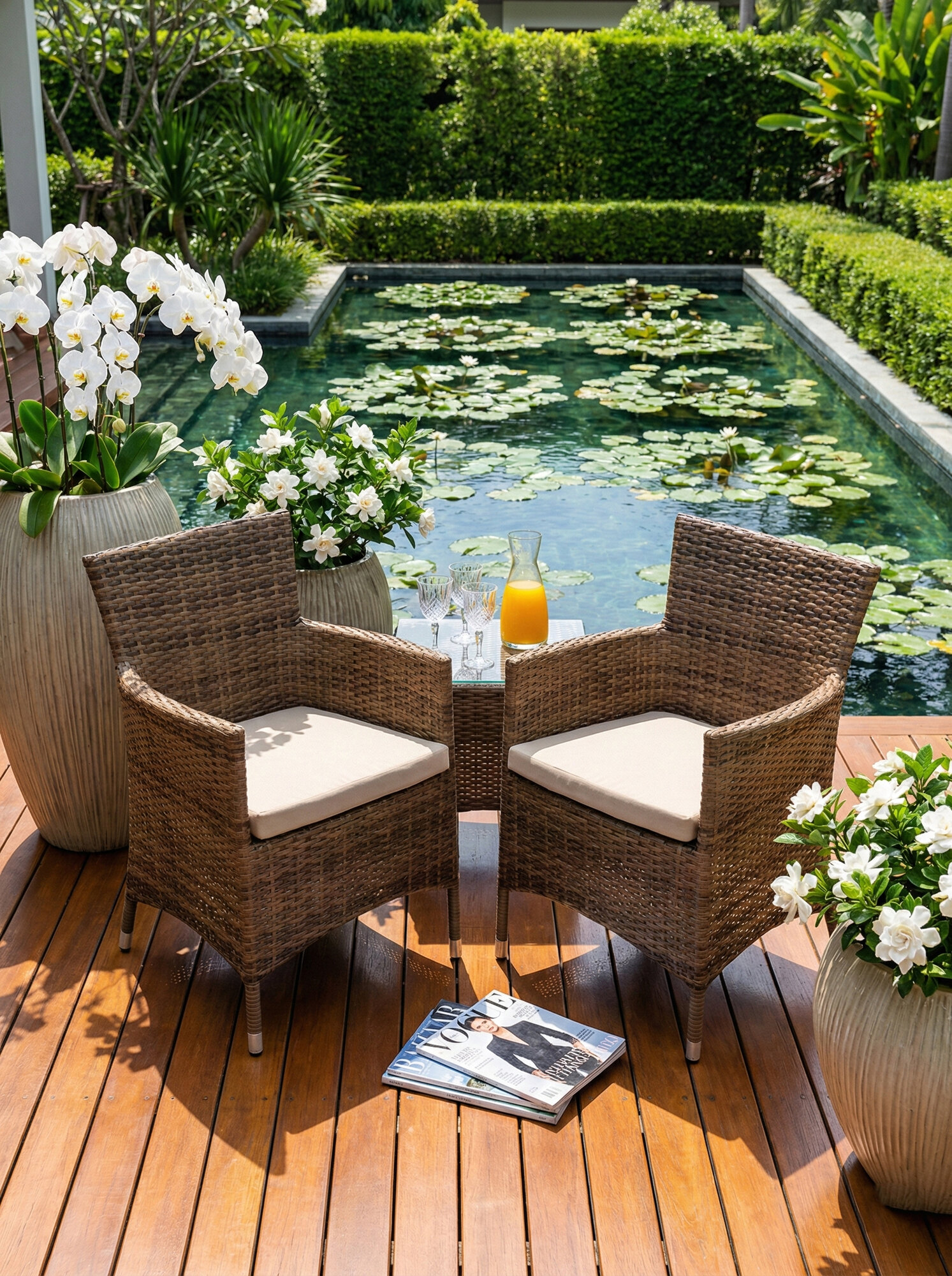 Кресло из искусственного ротанга Пьяцца (Piazza) капучино подушка бежевая, 2 шт.