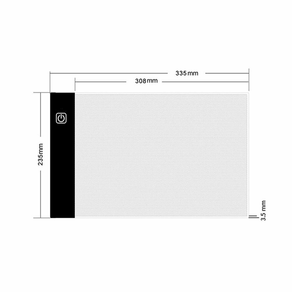 USB-световой планшет для обводки, светодиодная панель формата A3, A4, A5 с защитой глаз и антимерцанием, ультратонкая портативная световая доска для обводки для художников, рисования и рукоделия.