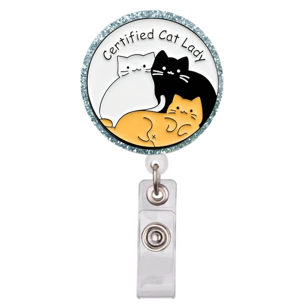 Держатель для бейджа "Certified Cat Lady", металл K