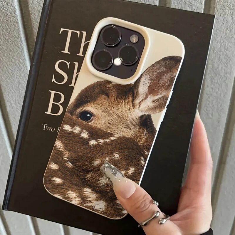 Чехол для iPhone с оленёнком, White-LZX031240