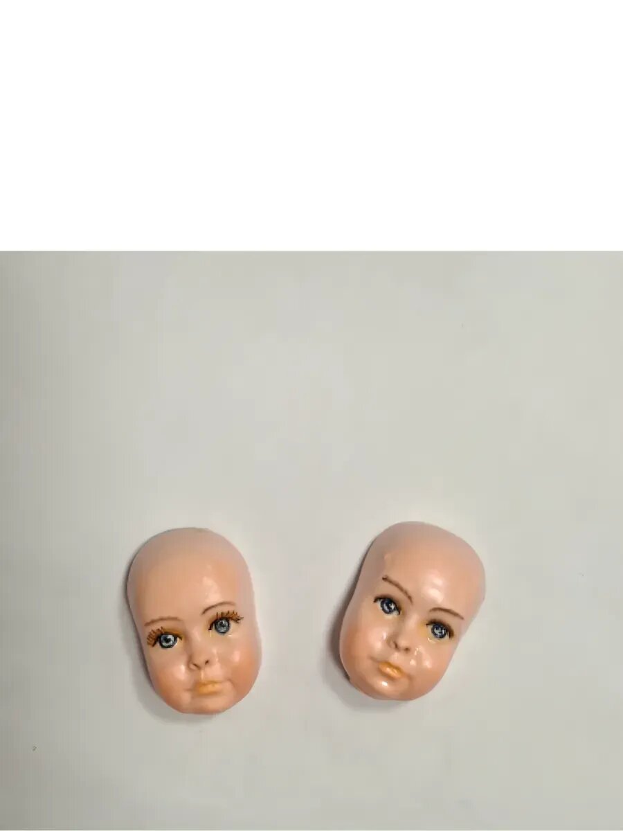 Набор раскрашенных лиц - 2 шт, для ватной игрушки