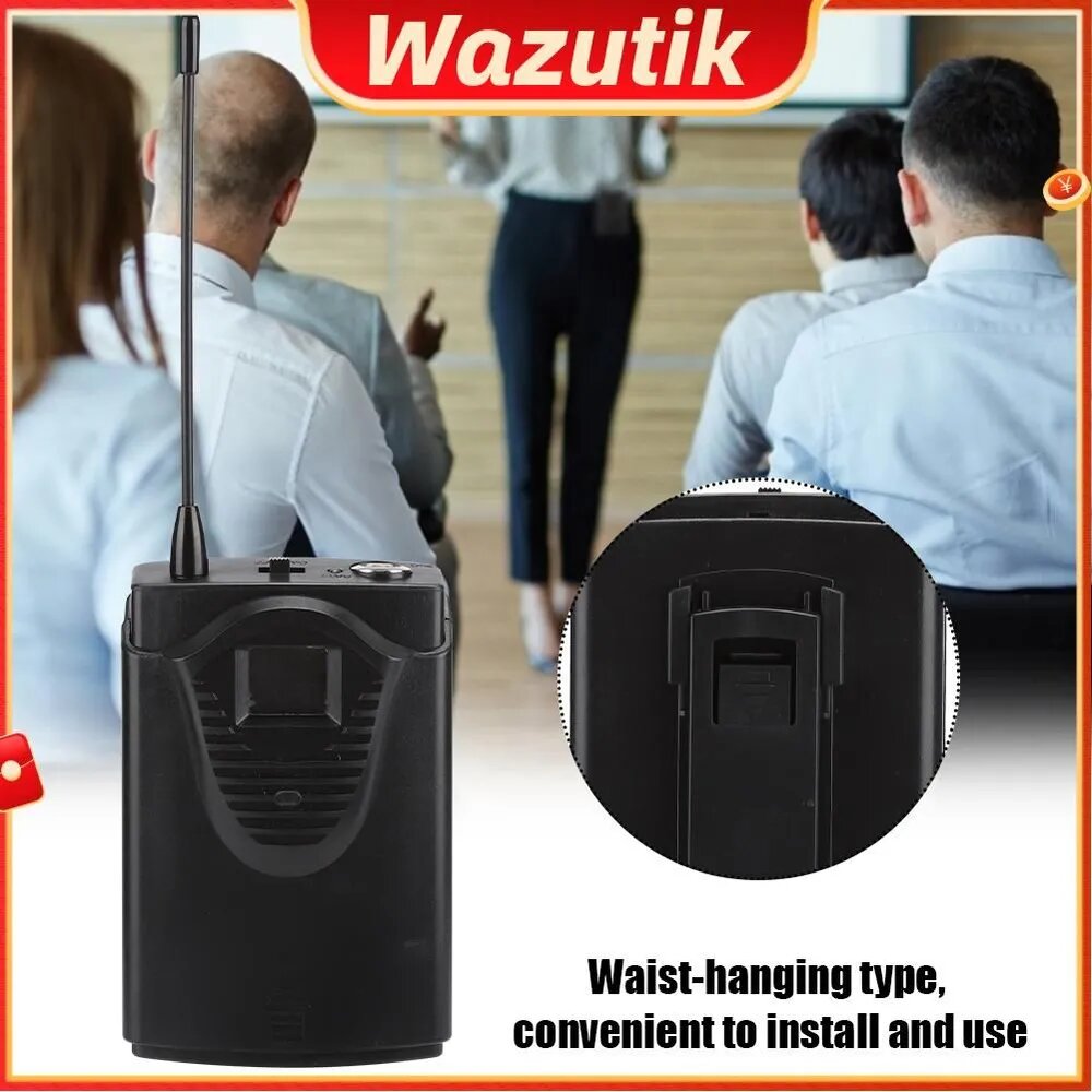Микрофон Wazutik поясной передатчик конференц-микрофон комплект, для конференций, пластик