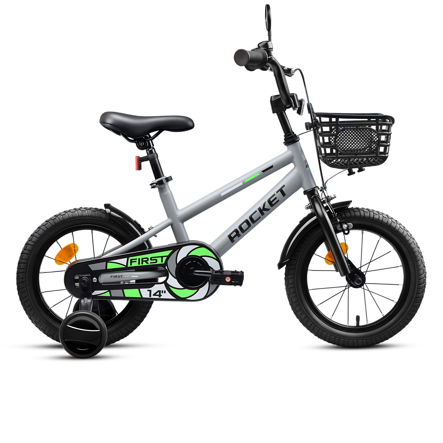 Велосипед 14" Rocket First, цвет серый, рост 105 - 120 см.( 3-5 лет)