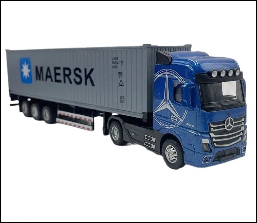 Игрушечный фургон Maersk, масштаб 1:50, длина 31 см, тягач с прицепом контейнером, для детей от 1-3 лет — фото 1