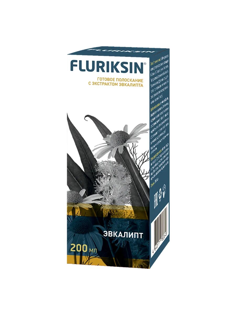 Fluriksin готовое полоскание с экстрактом эвкалипта 200 мл