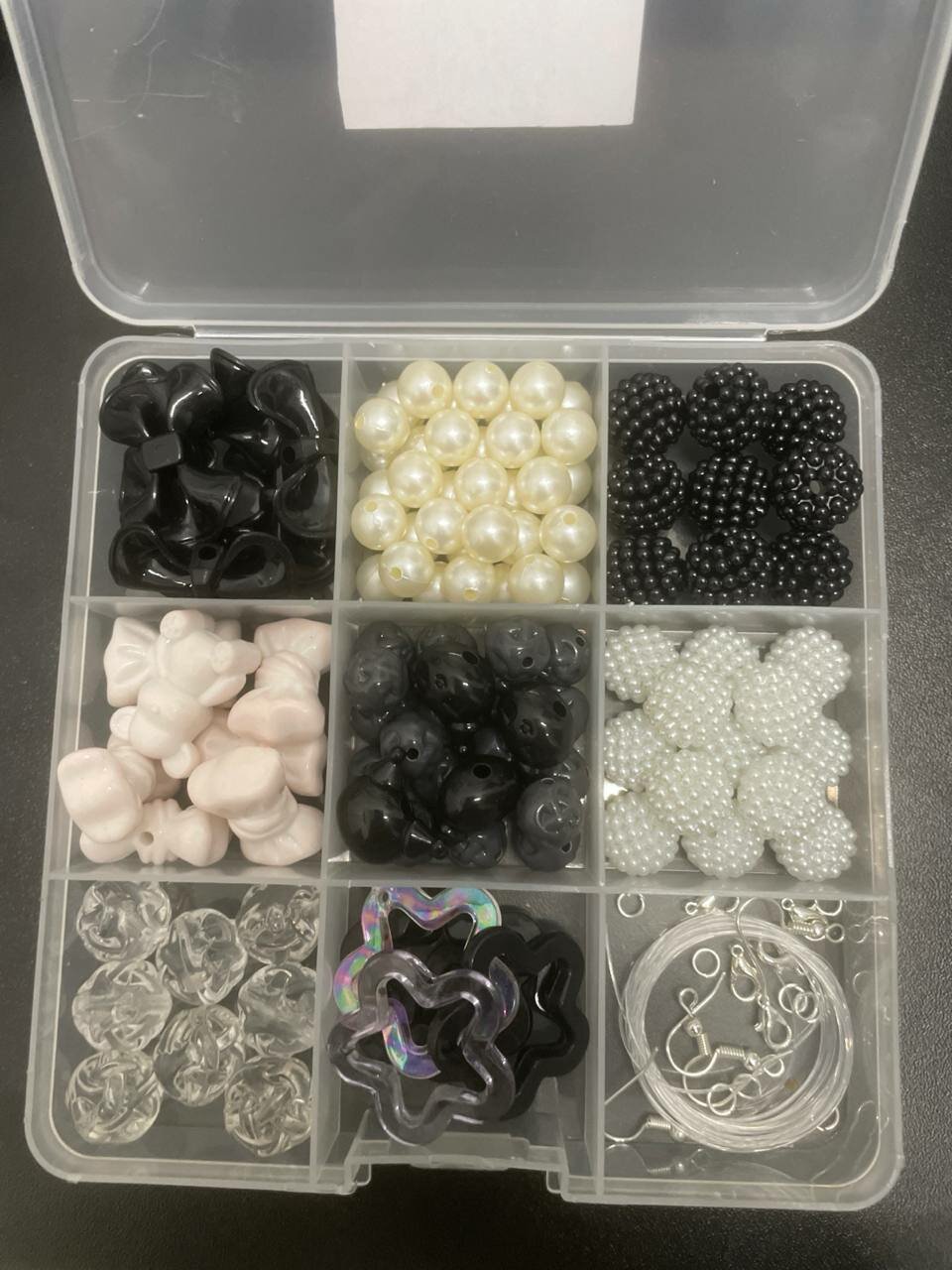 Набор бисера для рукоделия, пластик, разный размер, цвет и форма