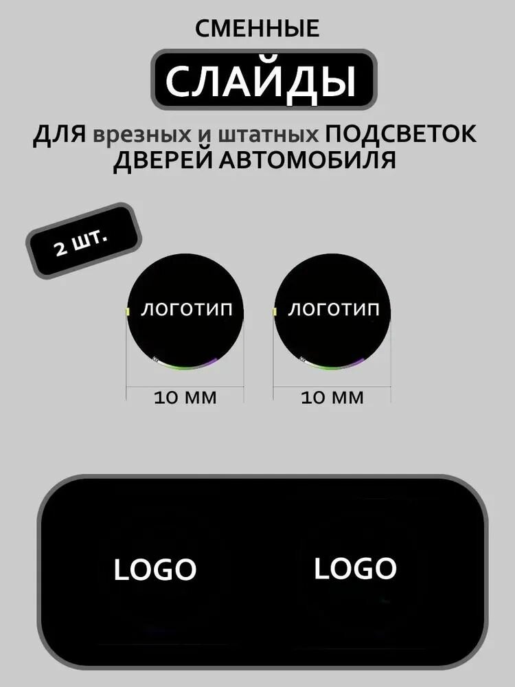 Сменные линзы для проекции логотипа рено 2шт, фабричное производство