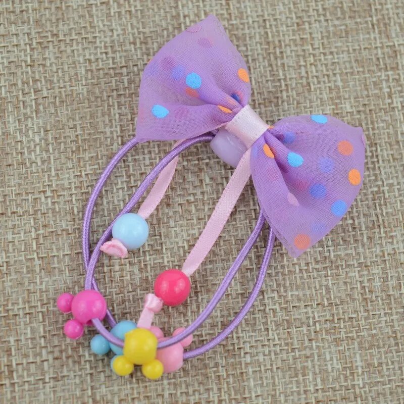 Детские заколки с бантом фиолетовый