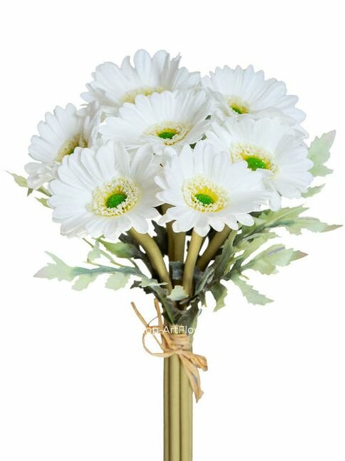 Цветы искусственные для декора флористов премиум Гербера из силикона букет 7 веток