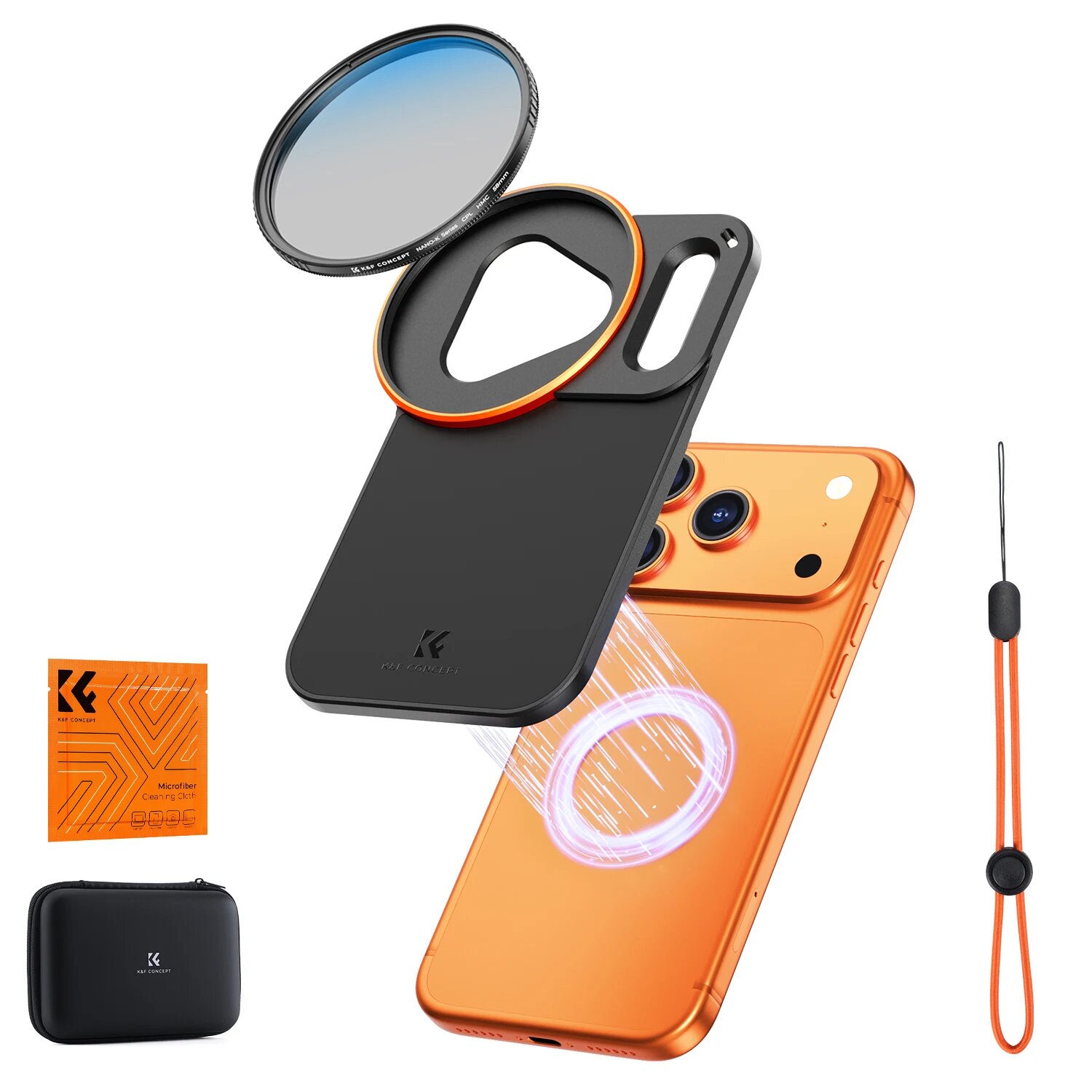 K&F CONCEPT Фильтр 58 мм переменный ND2-32 или CPL поляризационный для iPhone 17 Pro CPL Filter Set