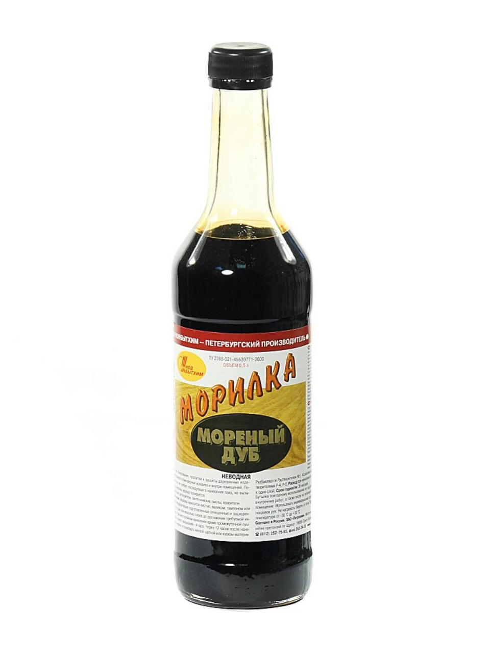 Морилка НовБытХим, мореный дуб, 0.5 л, для дерева, без запаха