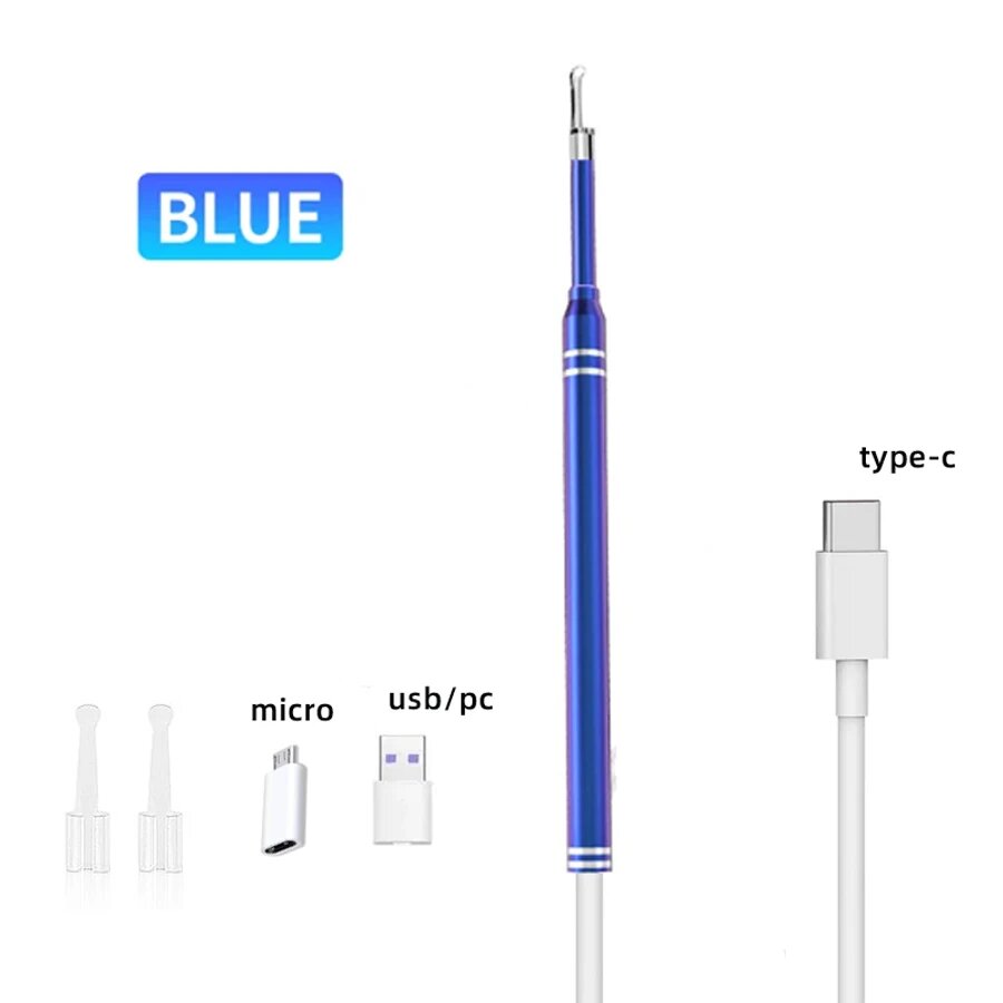 Видео отоскоп USB blue otoscope для очистки ушей