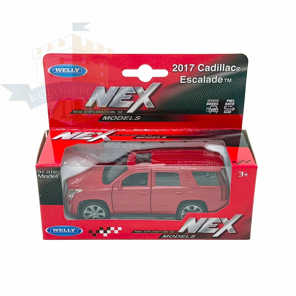 Машинка Welly Cadillac Escalade 2017, красный, 1:38, арт.43751W-R