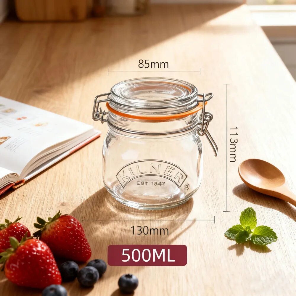 Kilner Банка для сыпучих продуктов 500 мл Прозрачная со стеклянной крышкой 1 шт