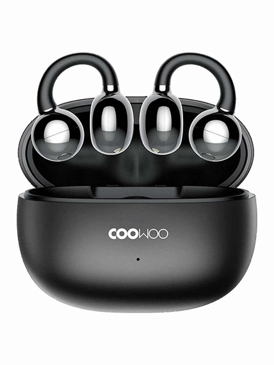 Беспроводные наушники CooWoo Clip-on Air Conduction Bluetooth Headphones Air Pro 5 Titanium Metallic