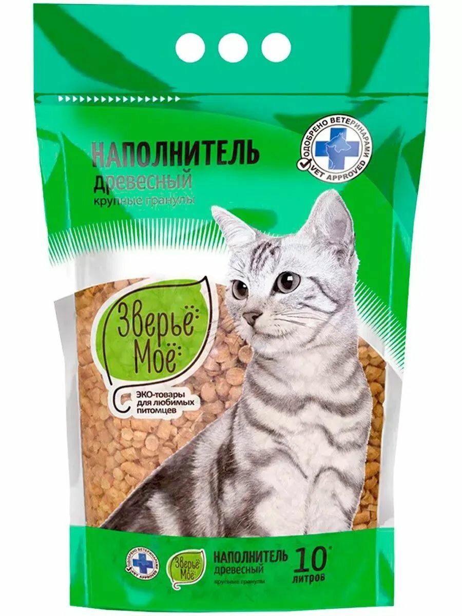 Наполнитель древесный Крупные гранулы 10 л.