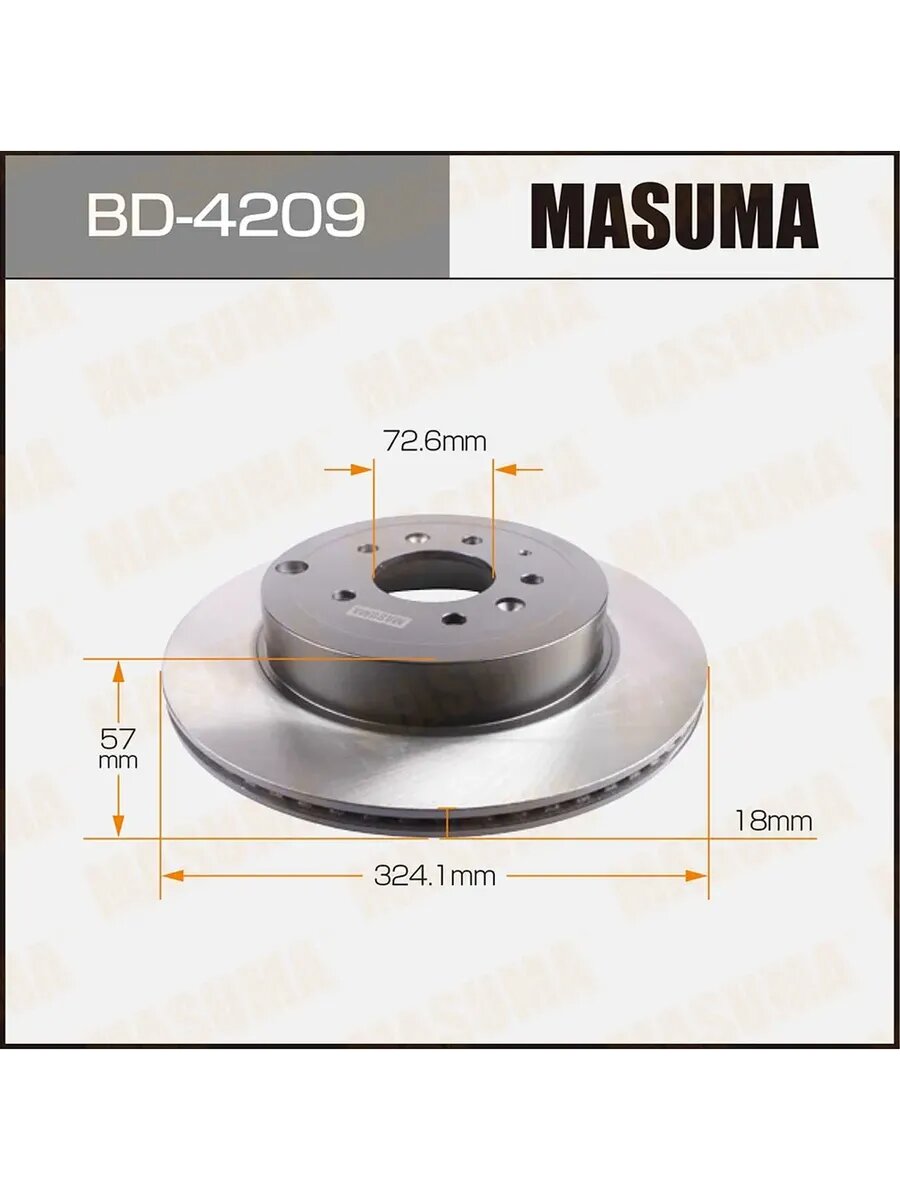 Диск тормозной задний MAZDA CX-9 MASUMA BD-4209