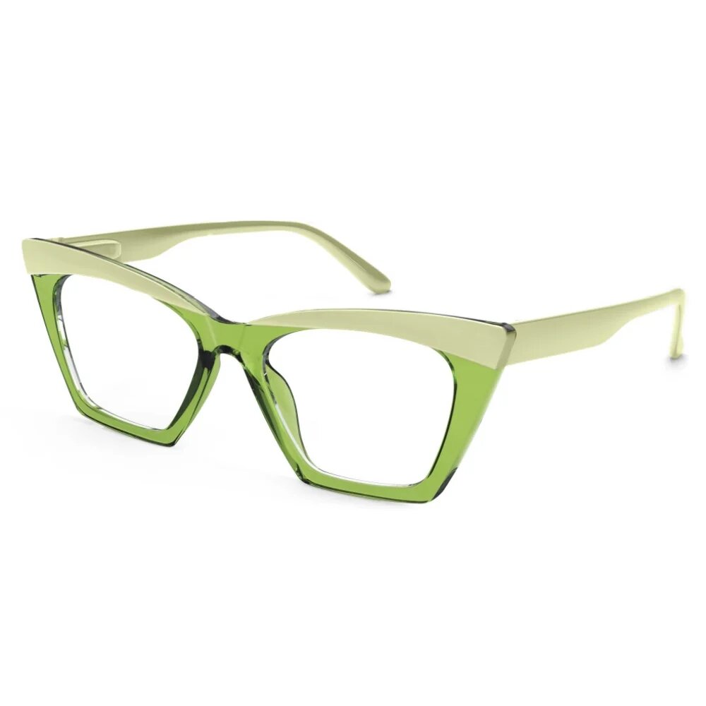 Женские очки "кошачий глаз" MSR112 для чтения с защитой от синего света C3 Green, Зеленый, +125