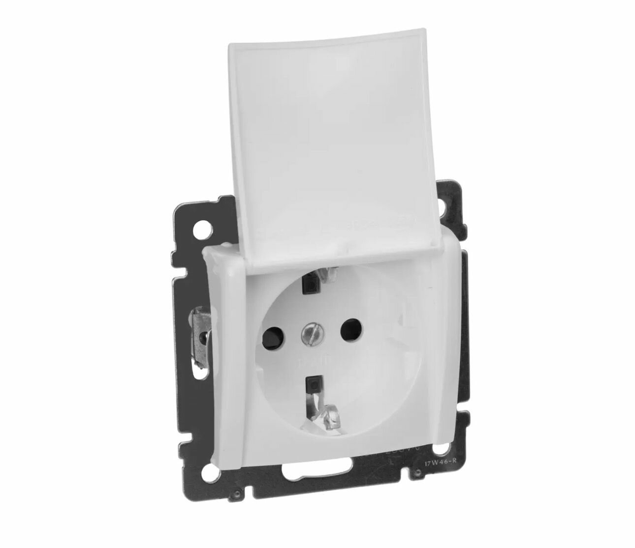 Розетка с заземлением - Legrand Valena - со шторками с защитной крышкой 16А 250В винтовые зажимы - белый