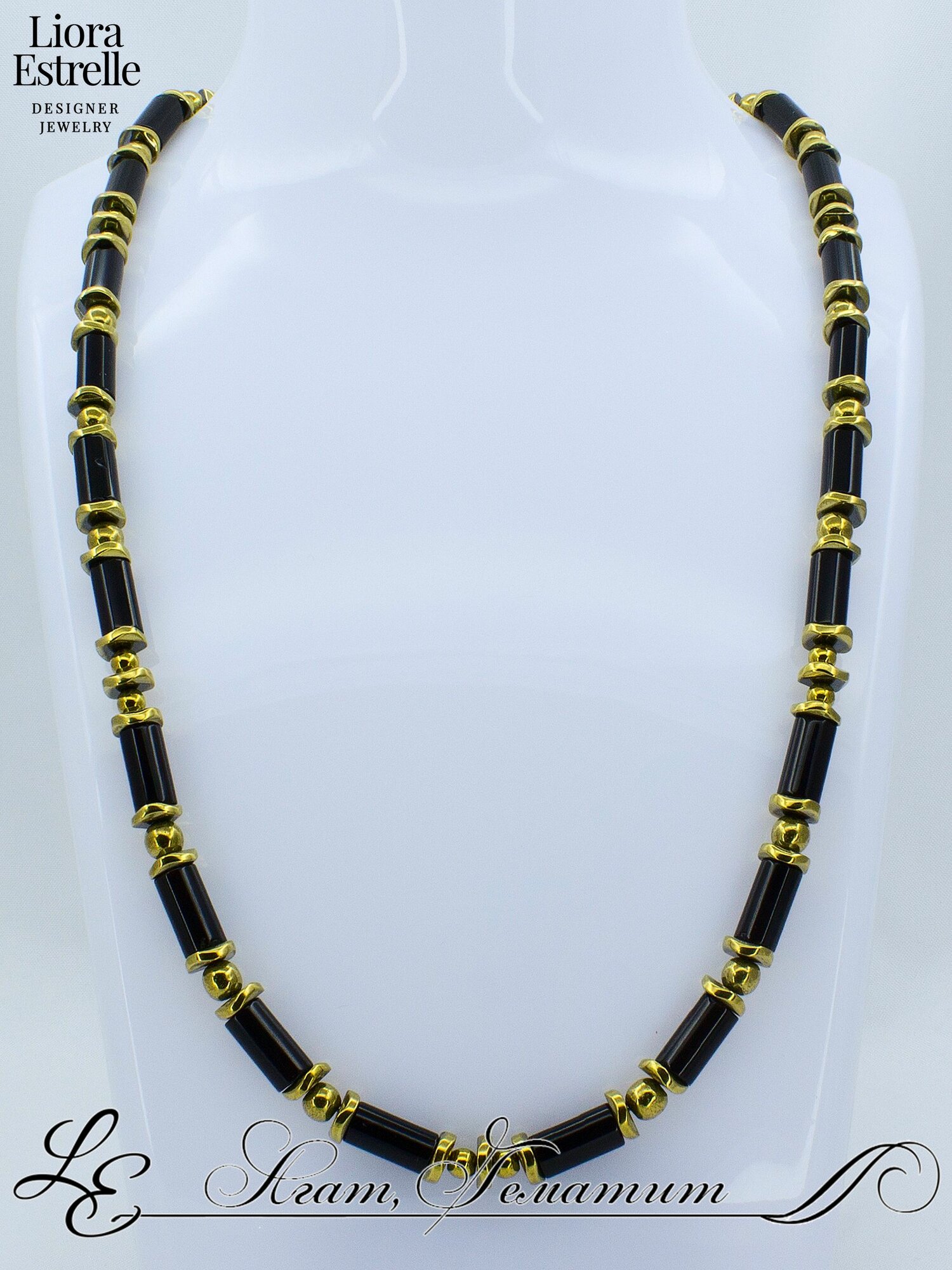 Бусы, гематит, агат