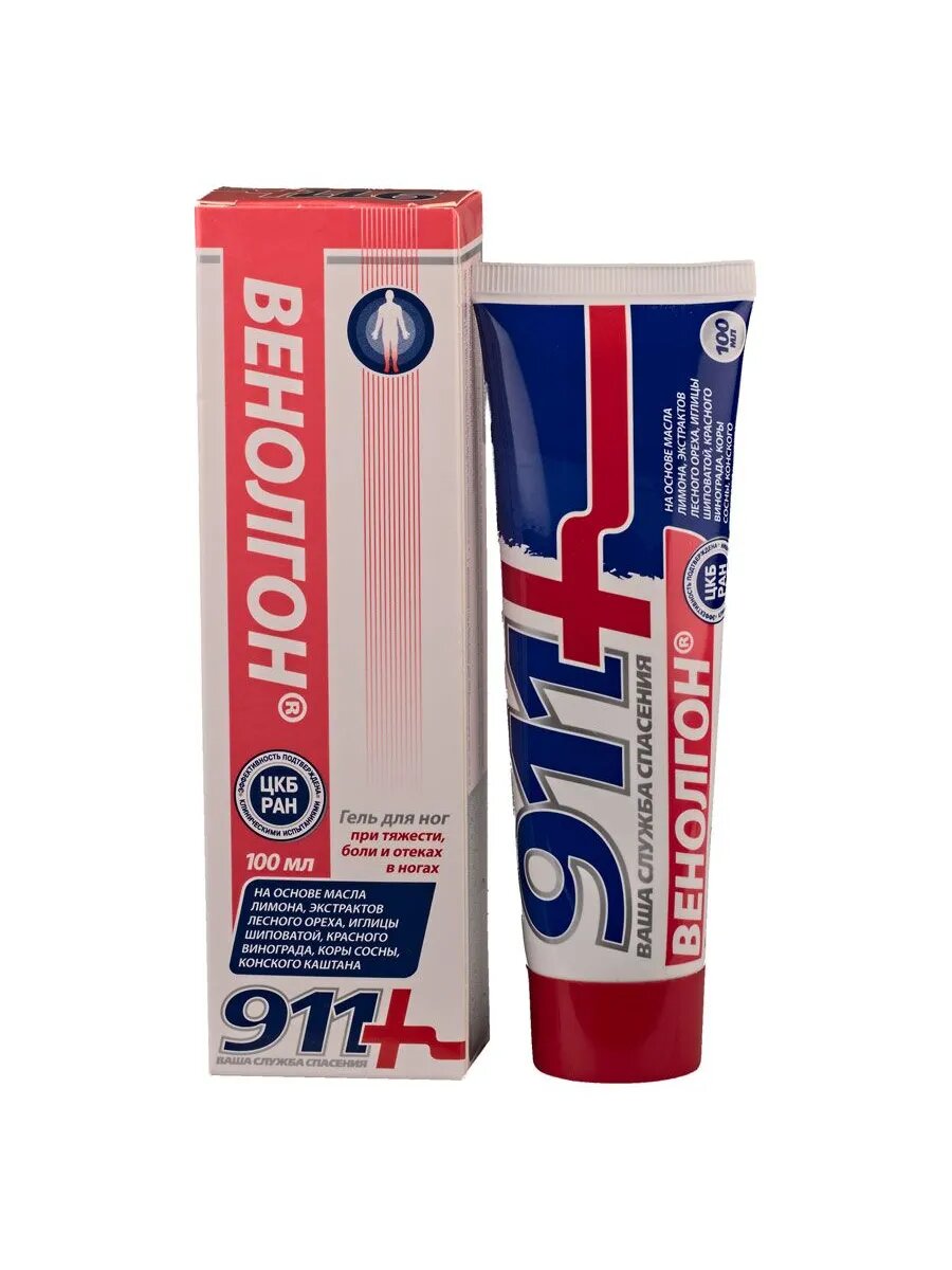 911 гель для ног Венолгон, гель для ног, 100 мл, 1шт.