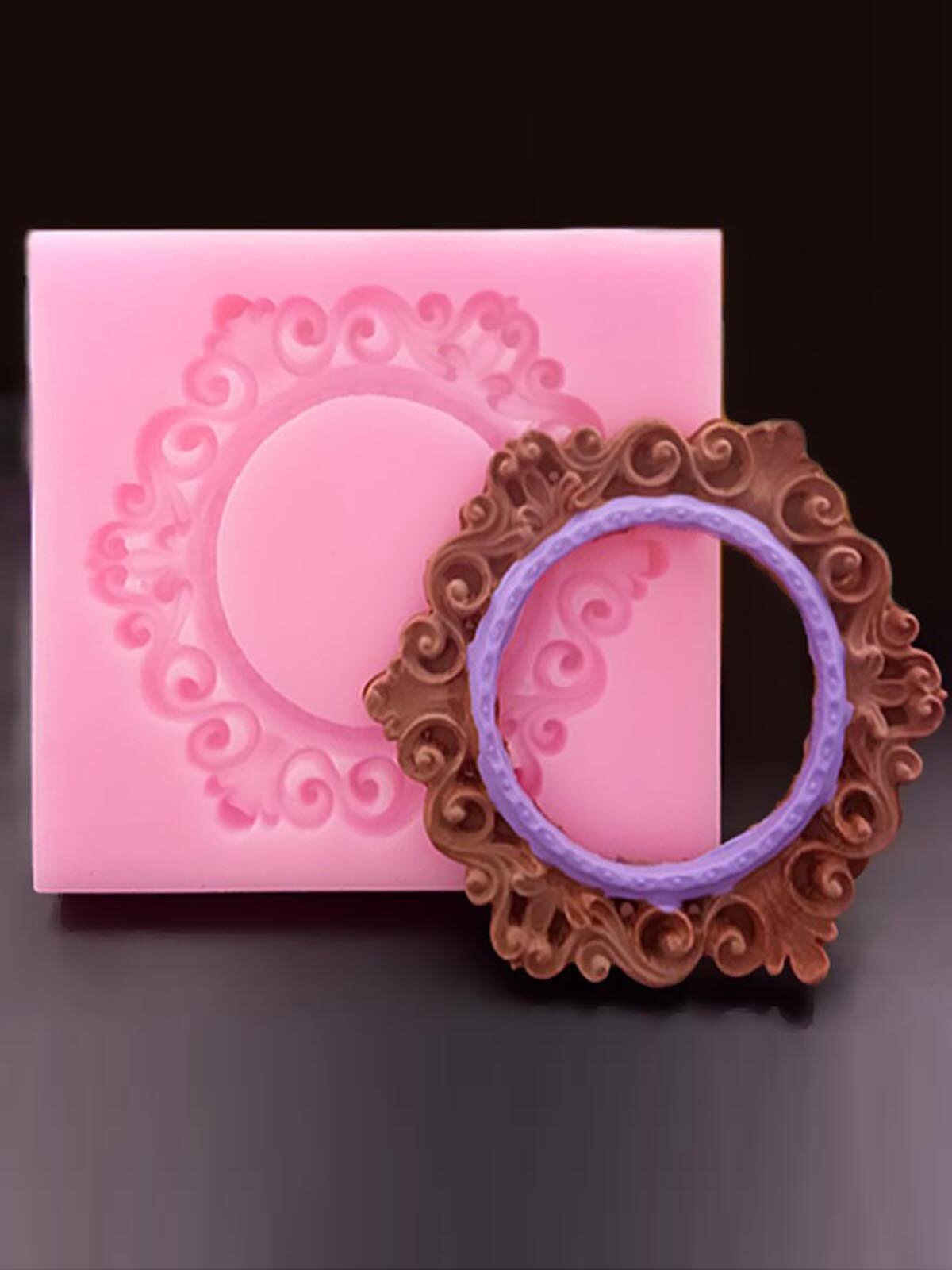 Молд силиконовый 0013132 для эпоксидной смолы Круглая рамка мини 5.5х5.5х0.6 см, цена за 1 шт.