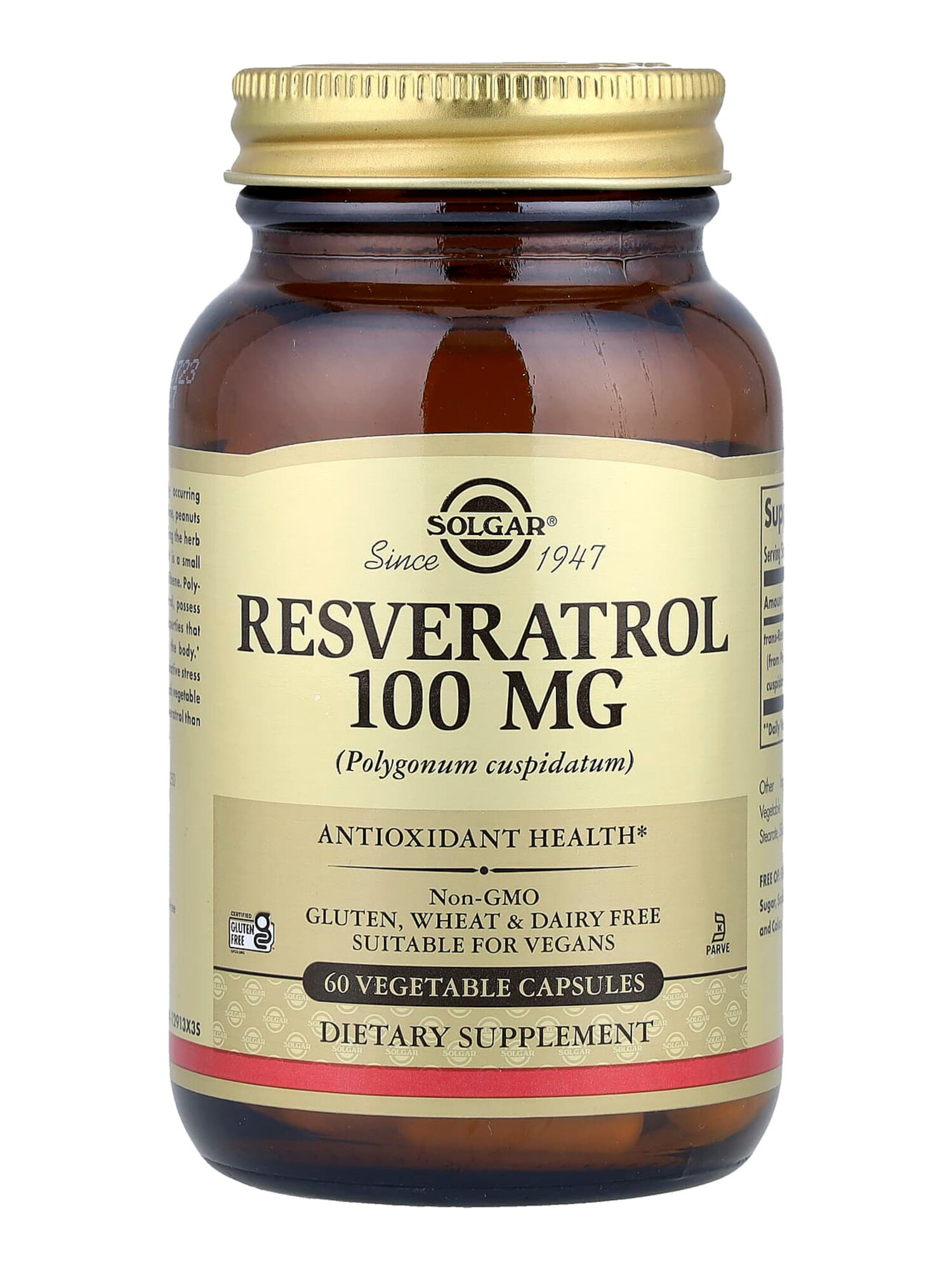 Solgar Resveratrol, Ресвератрол 100 мг 60 капсул