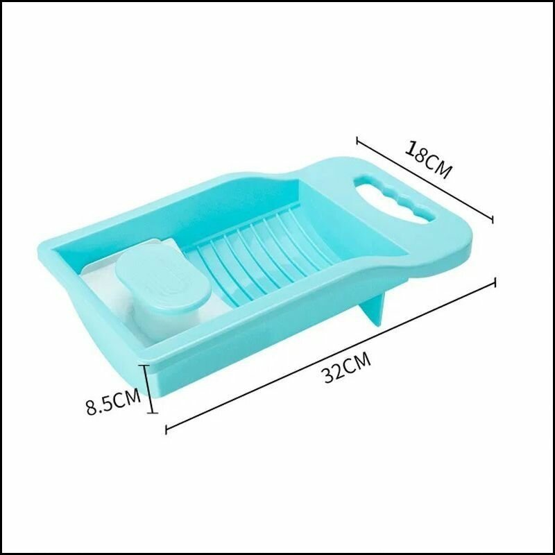 Стиральная доска с ручкой и резервуаром для порошка, пластиковый таз для стирки носков и нижнего белья
