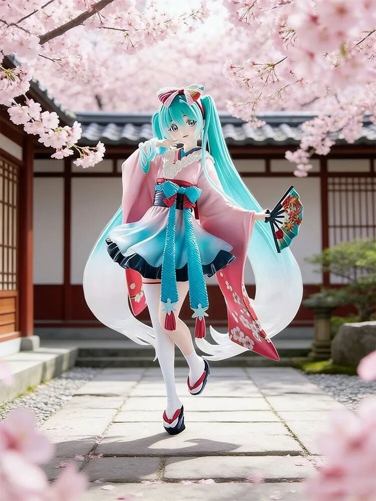 Кимоно Хацунэ Мику ручной работы из аниме, периферийная двухмерная модель украшения для красивой девушки
