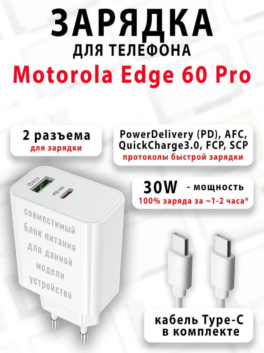 Зарядное устройство для телефона Motorola Edge 60 Pro