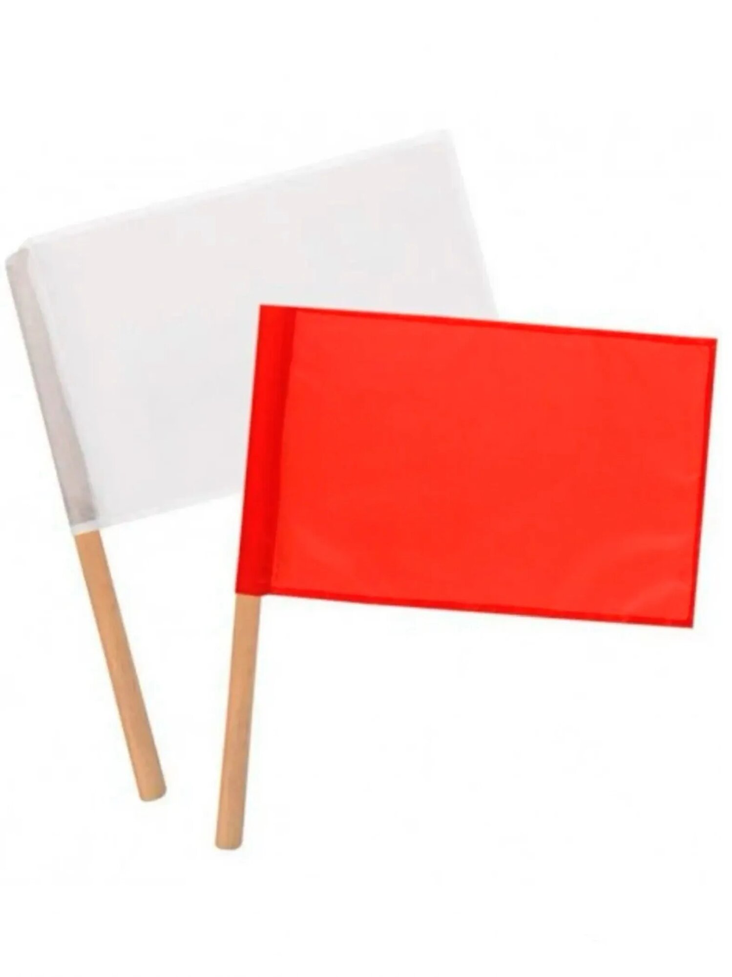 Флажки сигнальные в чехле красный белый (комплект) для спортивных мероприятий