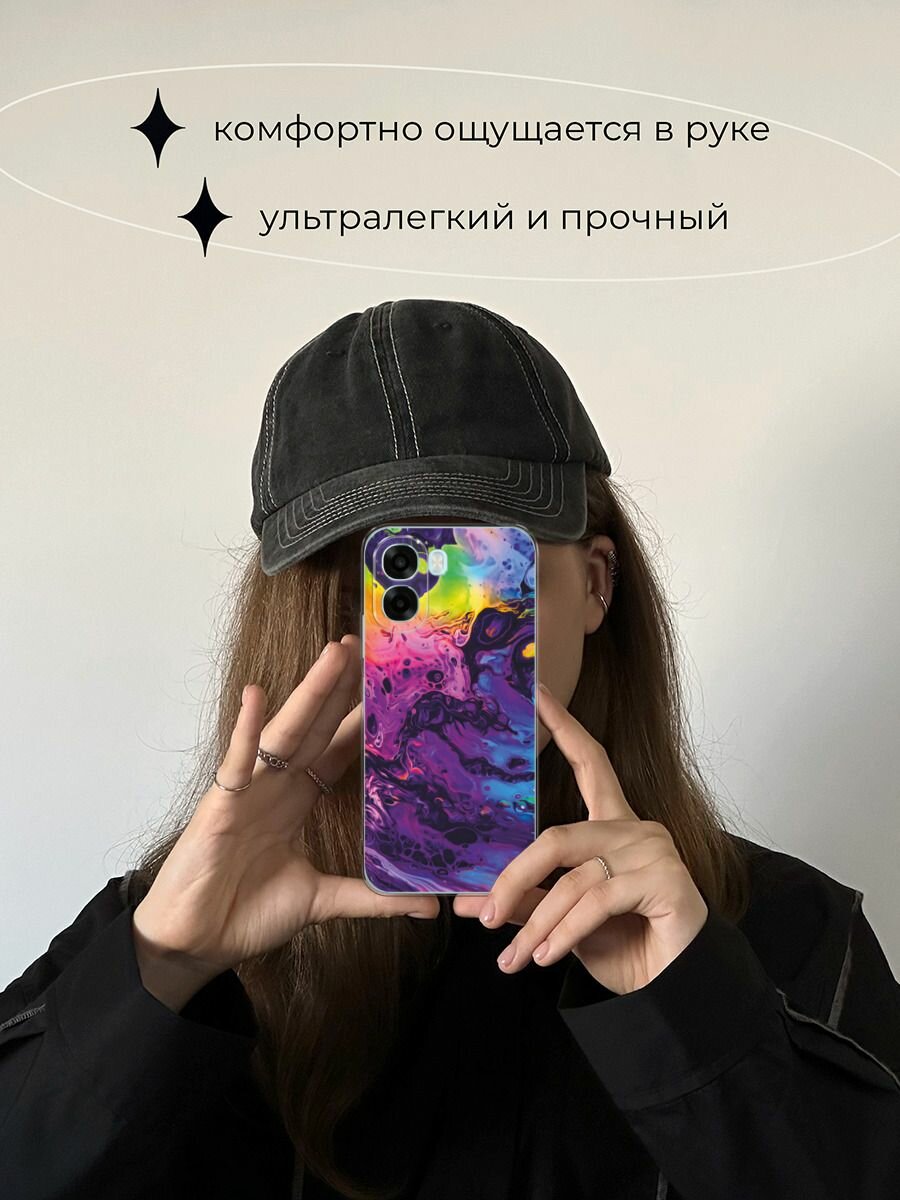 Силиконовый чехол на Oppo A6x / Оппо A6x с принтом ACID fluid — фото 1