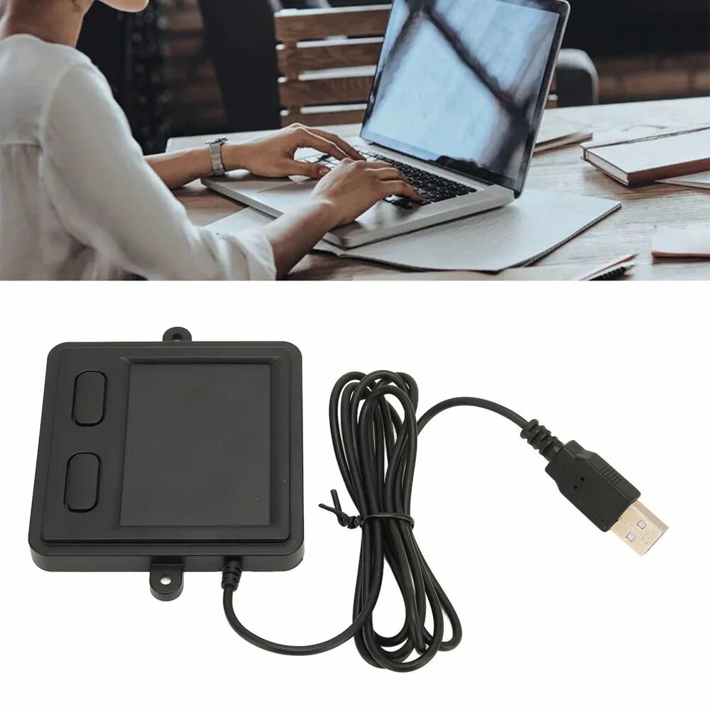 USB-трекпад для ноутбука, черный цвет, проводное подключение, компактный дизайн, удобный трекпад для работы — фото 1