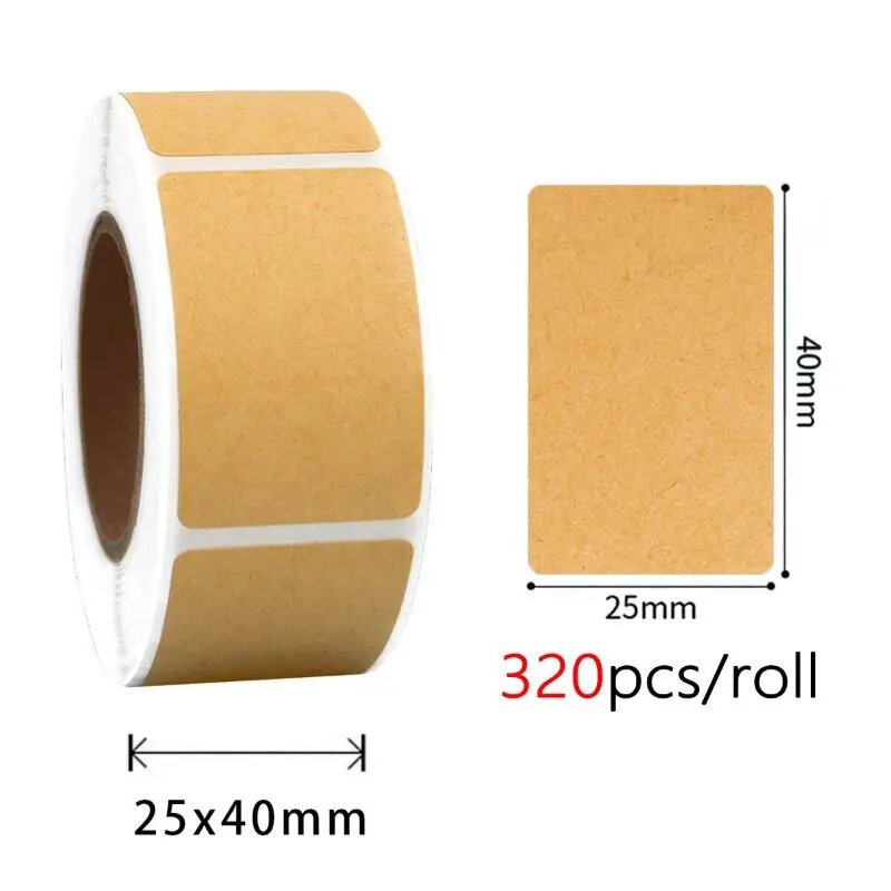 Наклейки крафт 25x40 мм, 320 шт, Цвет: A3