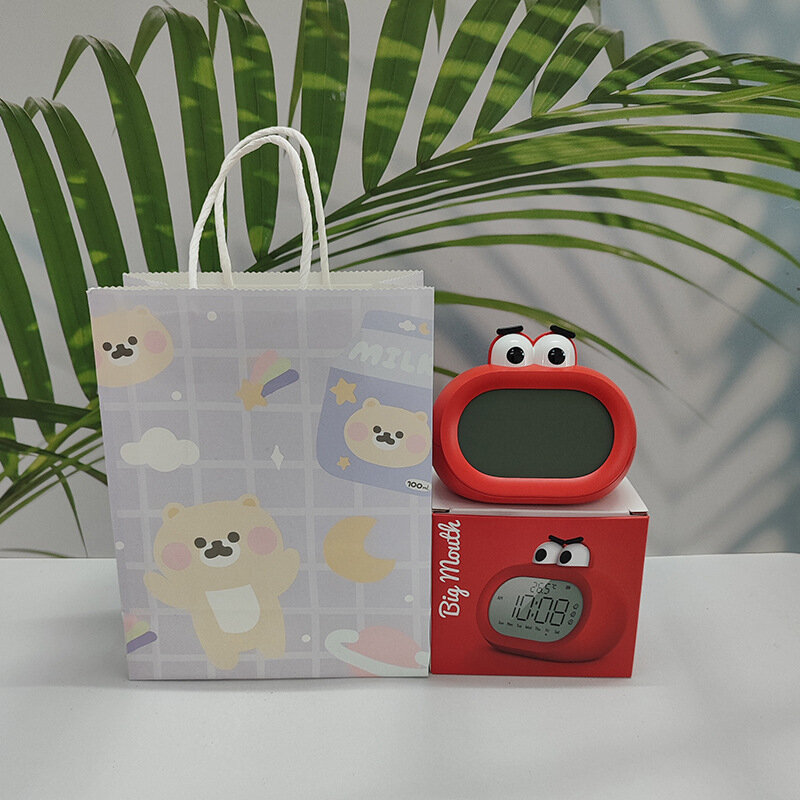 Будильник Big Mouth с USB-зарядкой, миниатюрные светящиеся электронные часы для прикроватной тумбочки, для студентов и детей, креативные бесшумные цифровые LED-часы для стола.