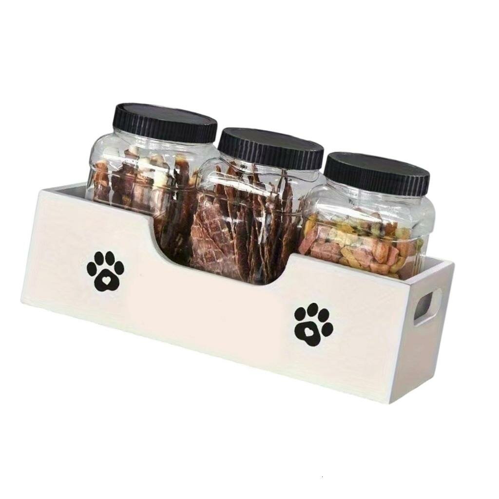 Деревянный контейнер для хранения корма для животных, Белый