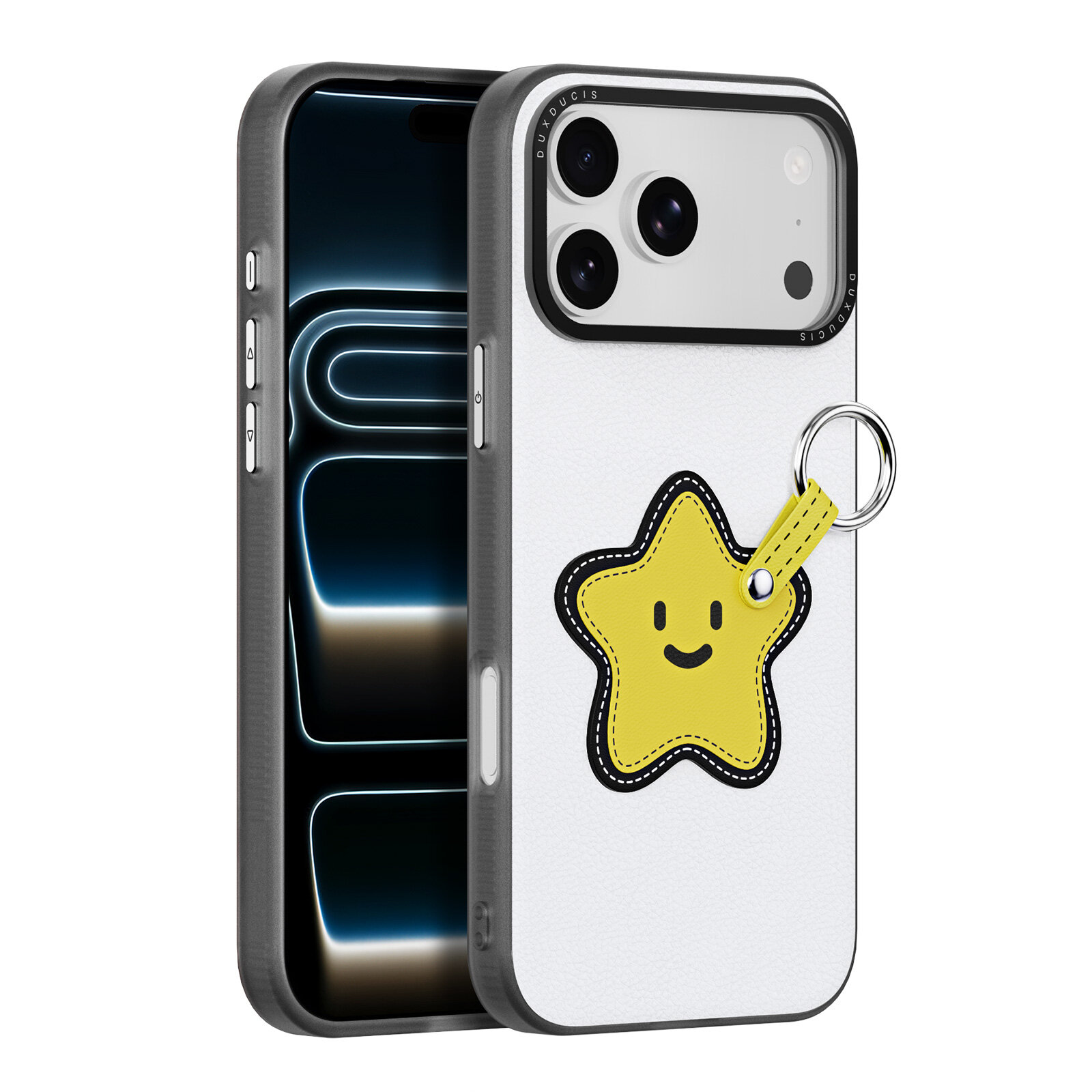 Чехол белого цвета (Star Edition) для смартфона iPhone 17 Pro, серия Luvy Series (со съемным ремешком) от Dux Ducis