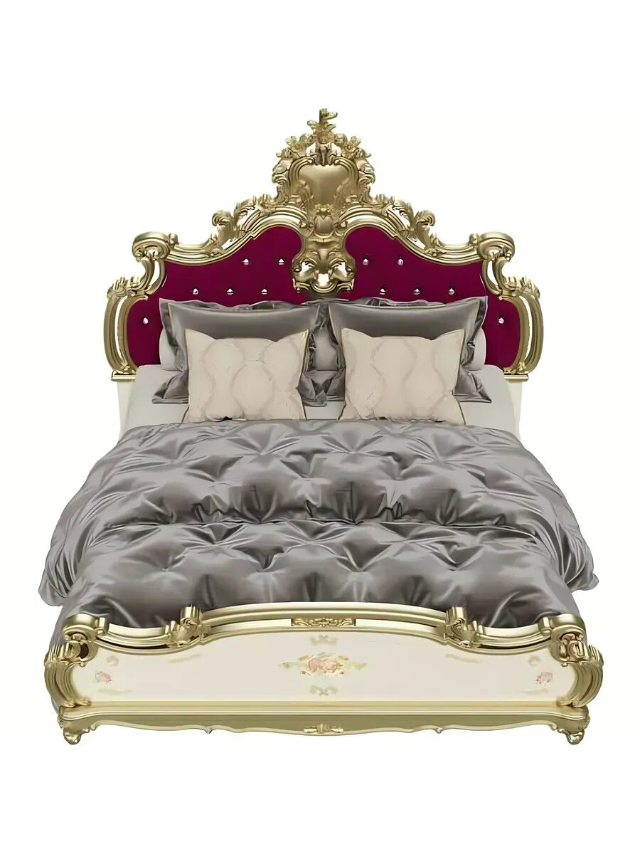 Кровать двуспальная 180х200 см слоновая кость