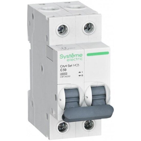 Автоматический выключатель Systeme Electric (schneider Electric) 2п C 50А 4.5кА City9 Set, 230В, C9F34250