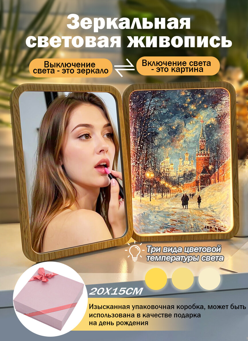 Выключение света - это зеркало для макияжа, включение света - это картина, перезаряжаемая