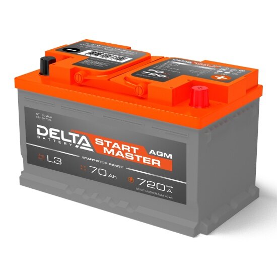 Автомобильный аккумулятор Delta Battery DELTA START MASTER 70 Ah AGM