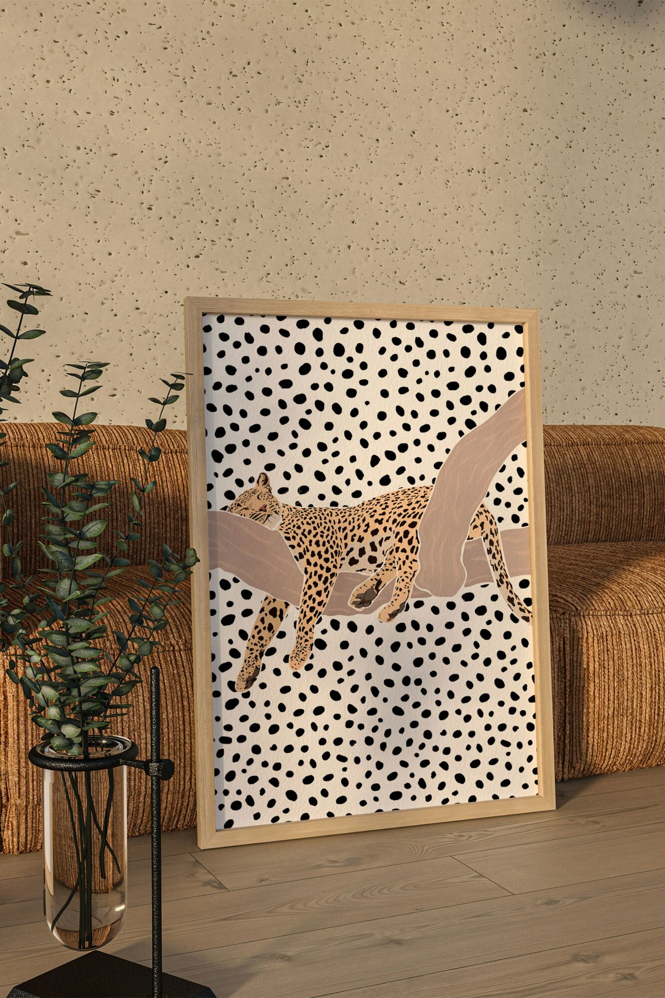 Плакат H&M 50х70 см Цвет: Sarah Manovski - Leopard Sleeping Polkadots