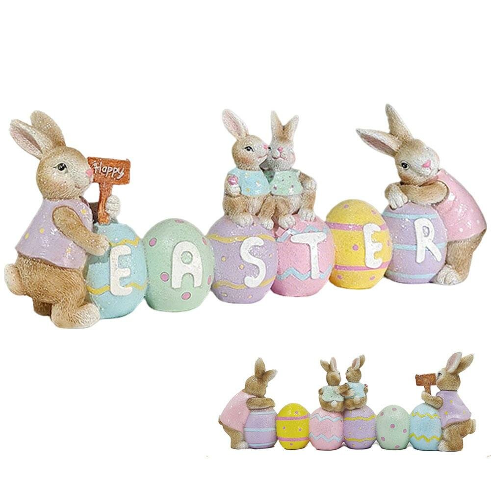 Декоративная фигурка кролика из соломы, пасхальный зайчик, ручная работа, украшение для сада и террасы