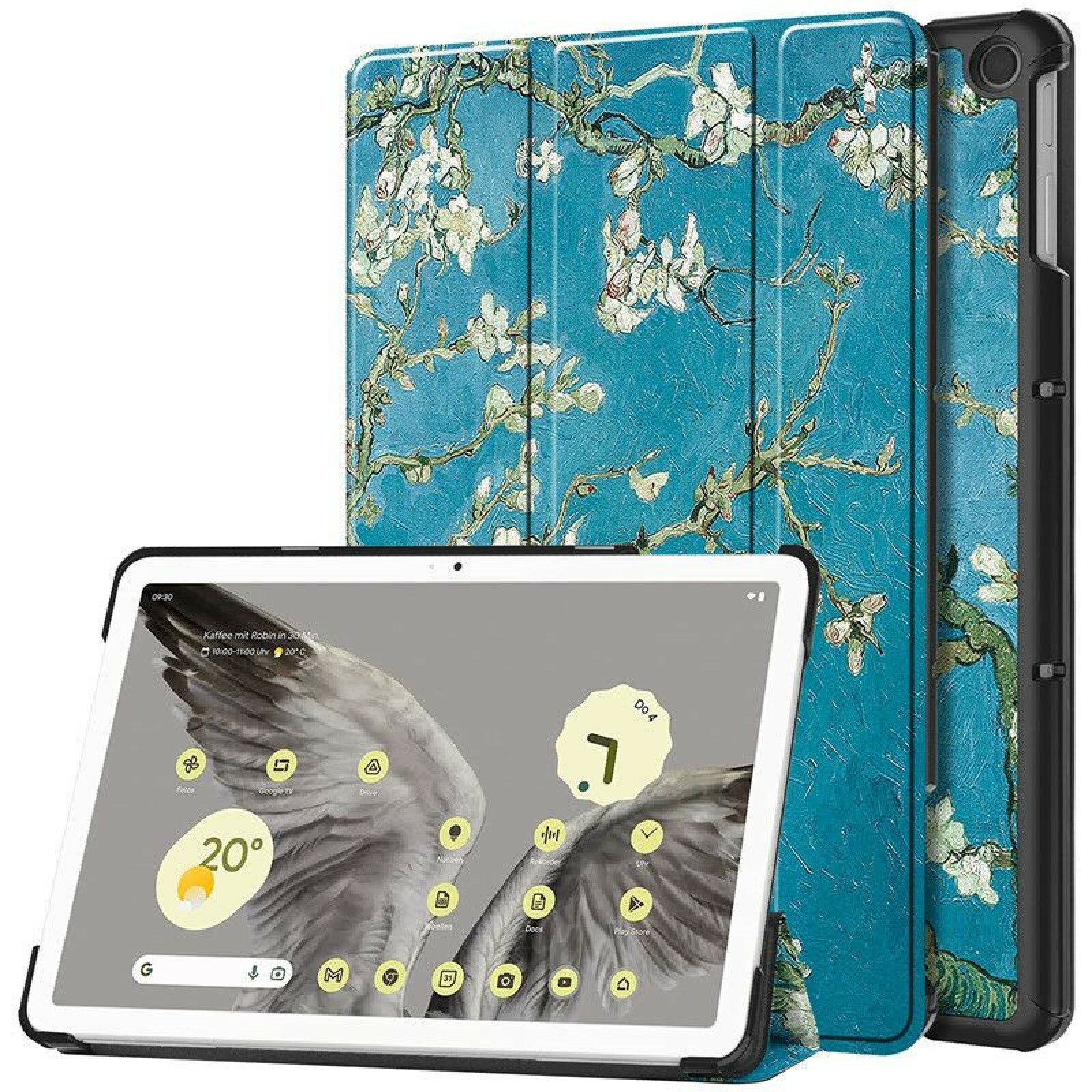Защитный чехол-книжка MyPads для Google Pixel Tablet 2023 с подставкой, цветочный принт
