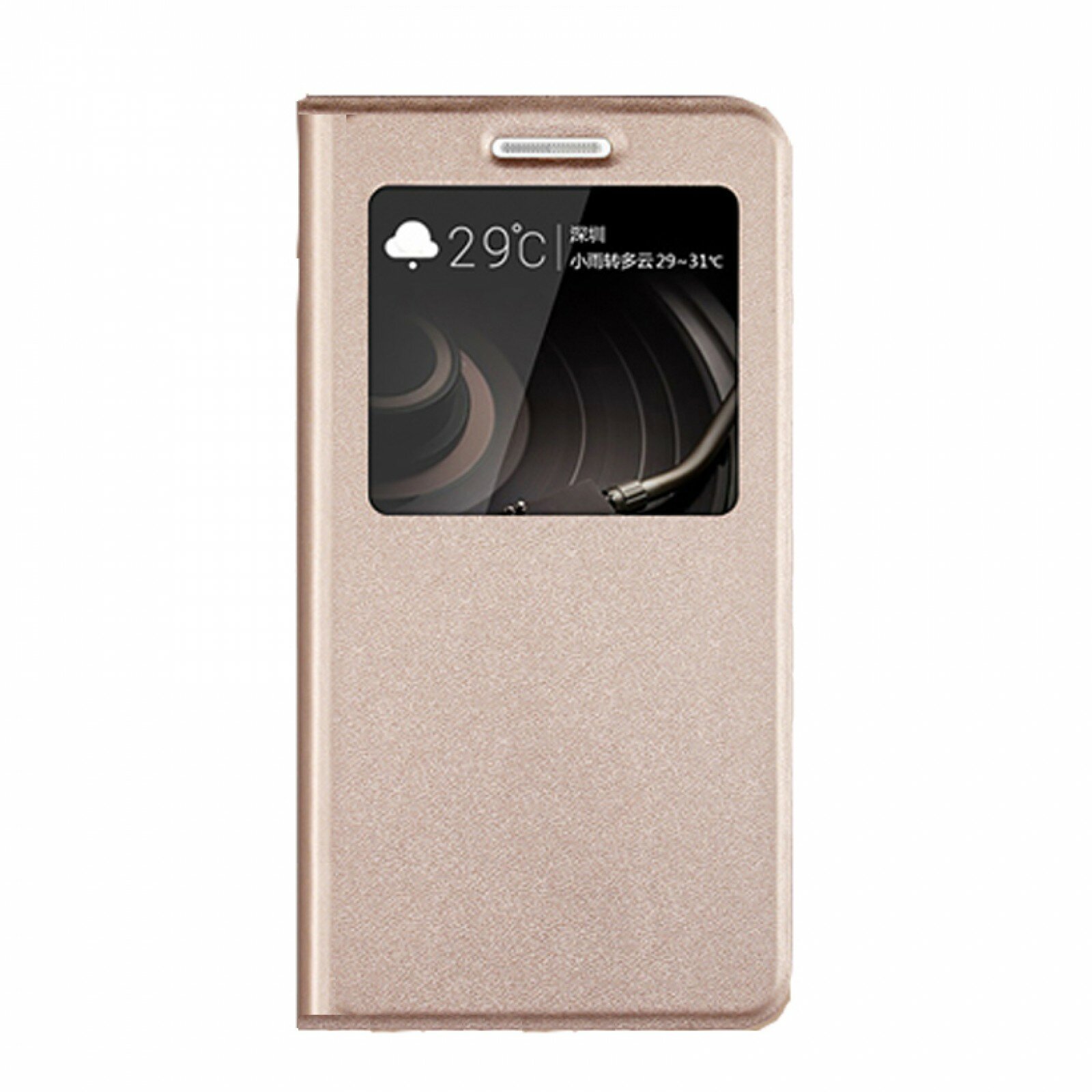 Чехол-книжка MyPads для Xiaomi MI MIX 1 с окном вызова предпросмотра золотой