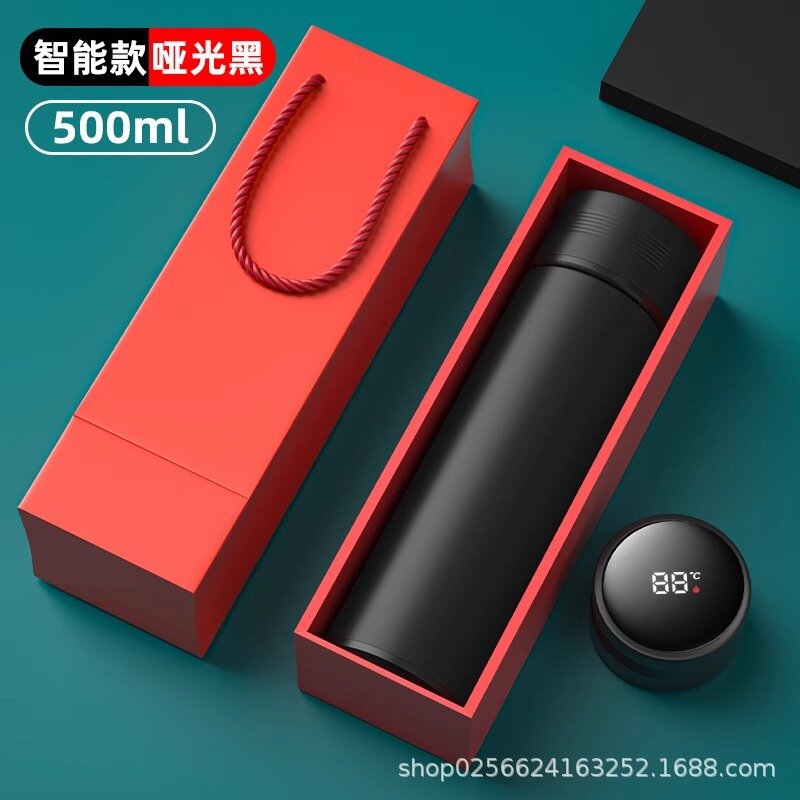 Термокружка из нержавеющей стали 304 с интеллектуальным дисплеем температуры, мужская деловая промо-кружка, подарочная кружка с нанесением логотипа.